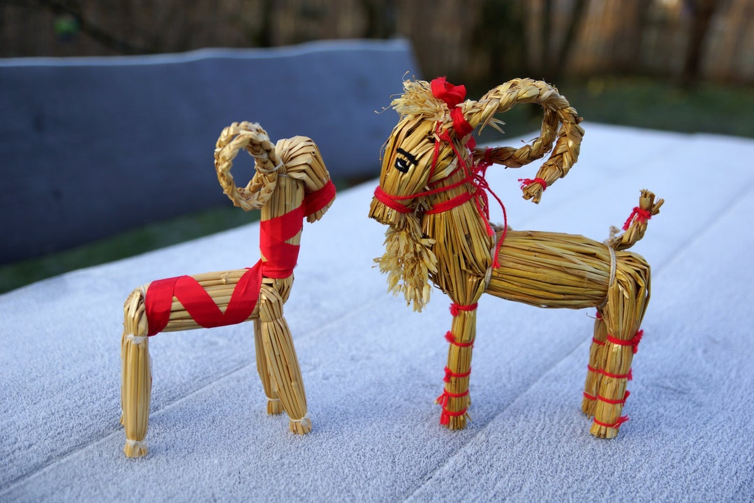 Vintage Straw Goat Folk Art Doll Lady Figurine Souvenir Doll Straw ...