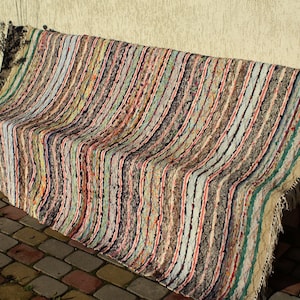 Vintage Big Swedish Rag Rug Antique Swedish Pattern Rag Rug Striped ...