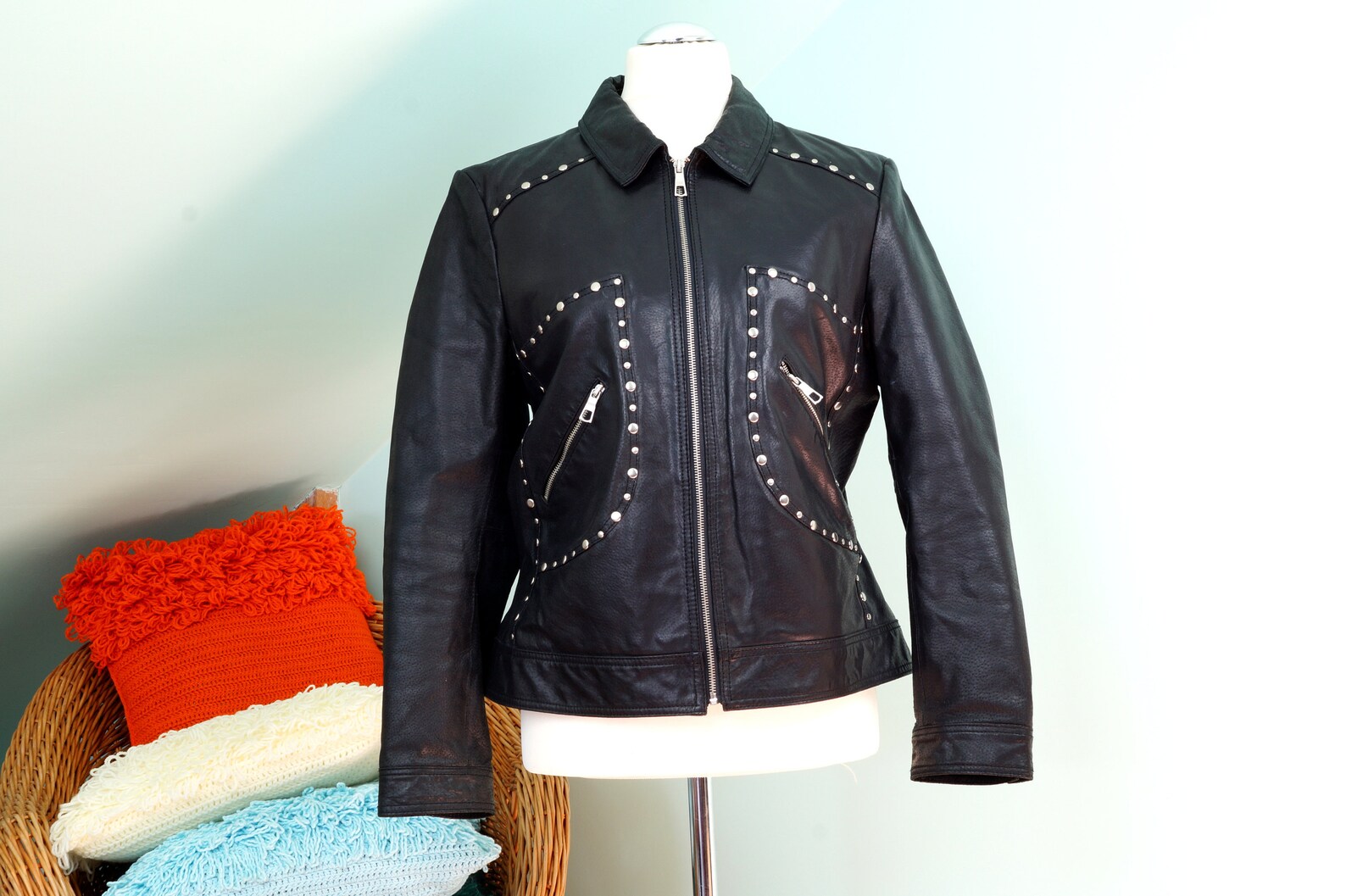 Vintage 90s Leather Jacket Black Leather Parka Coat Genuine - Etsy