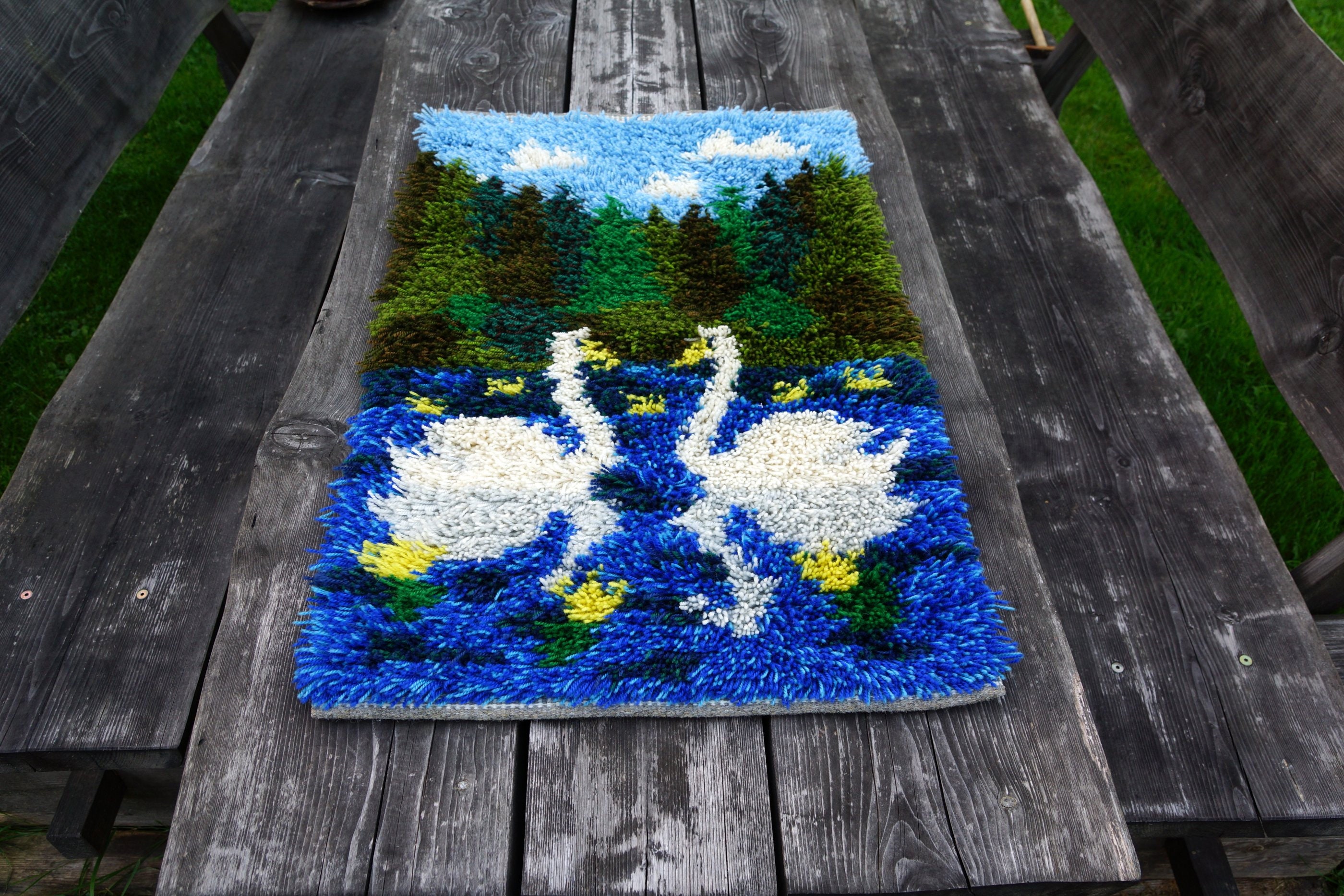 Vintage Swedish wall hanging Wool wall decor Wall art Woven | Etsy