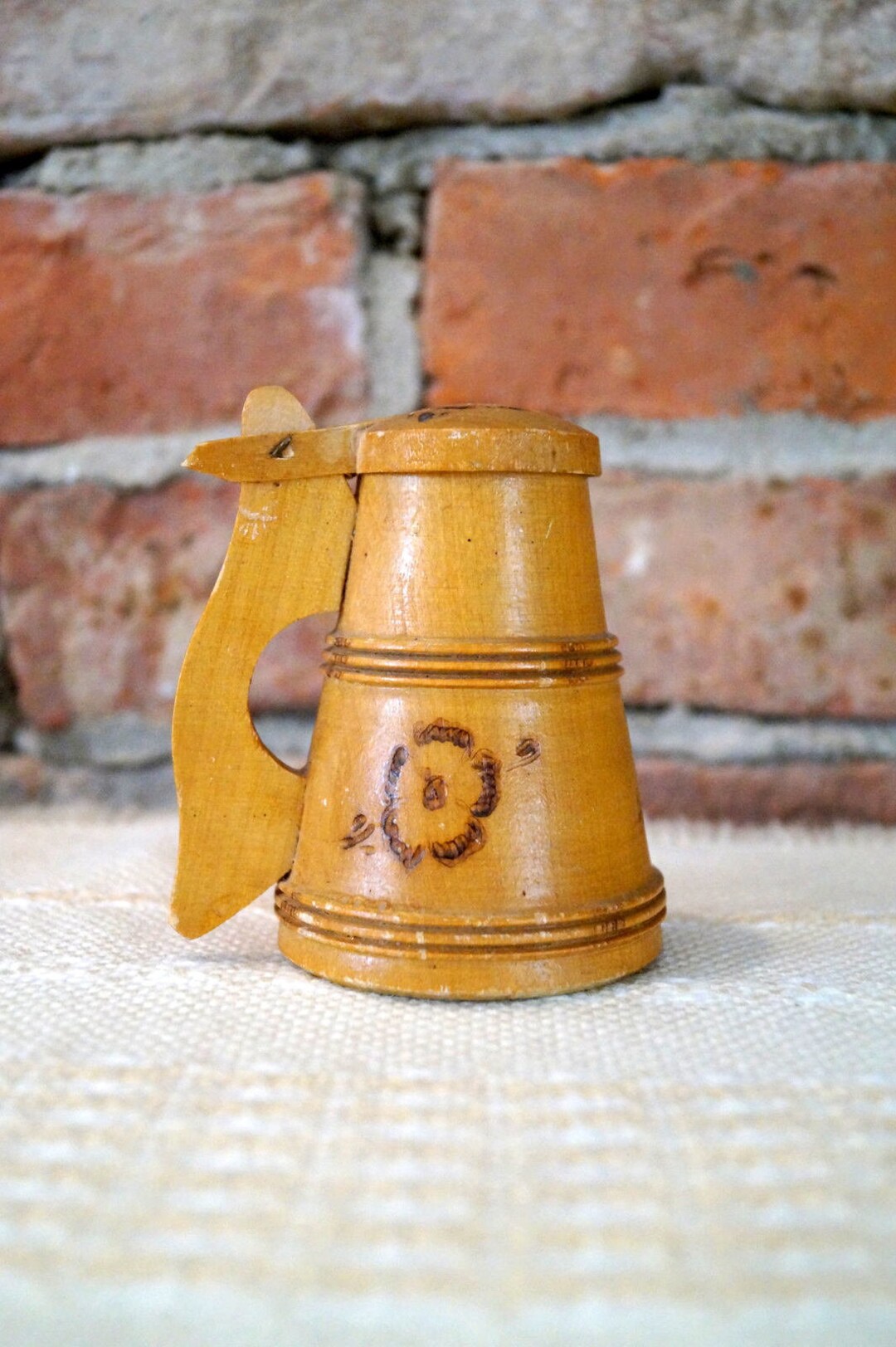 Small Handmade Wooden Beer Stein: Swedish Carved Wood Mug, Rustic Decor ...