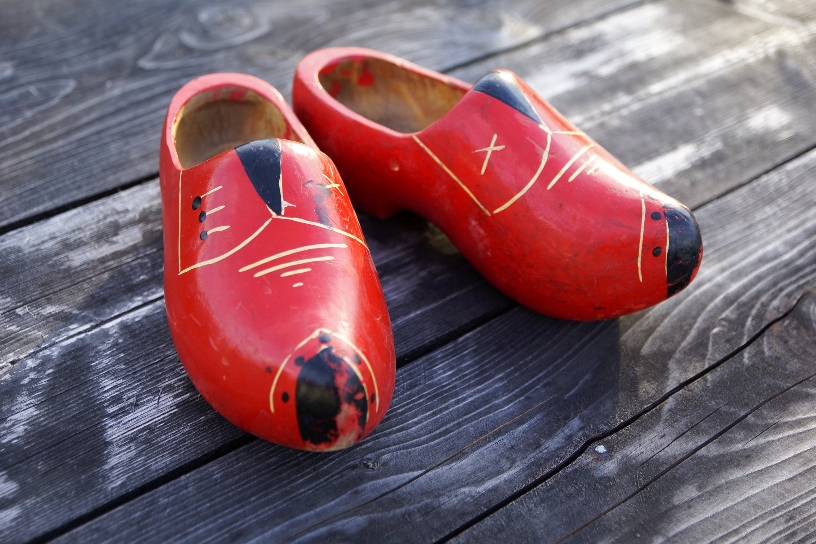 Vintage Scandinavian Wooden Clogs Dutch Wooden Shoes Hand | Etsy