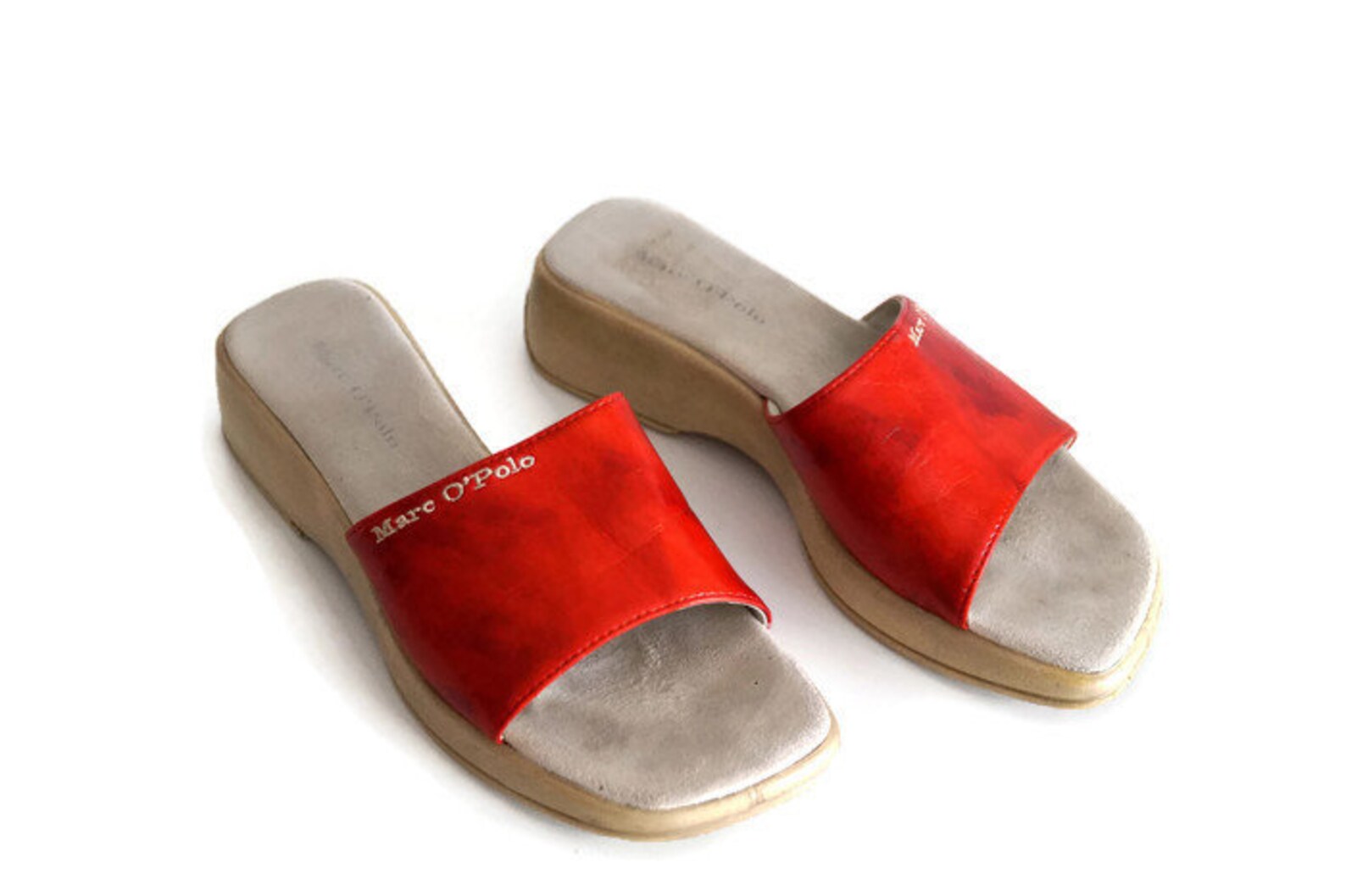 MARCO POLO Leather Slippers Shoes EUR 39 Made in Italy Red - Etsy