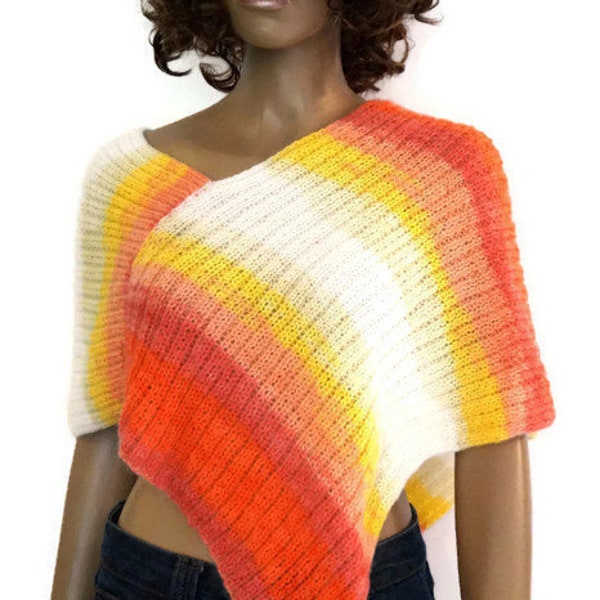 Hand Knit Poncho - Etsy