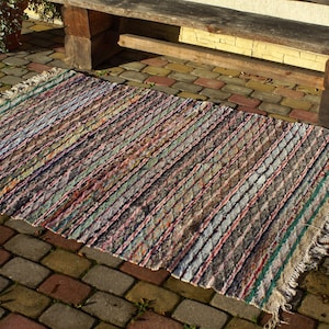 Vintage Big Swedish Rag Rug Antique Swedish Pattern Rag Rug Striped ...
