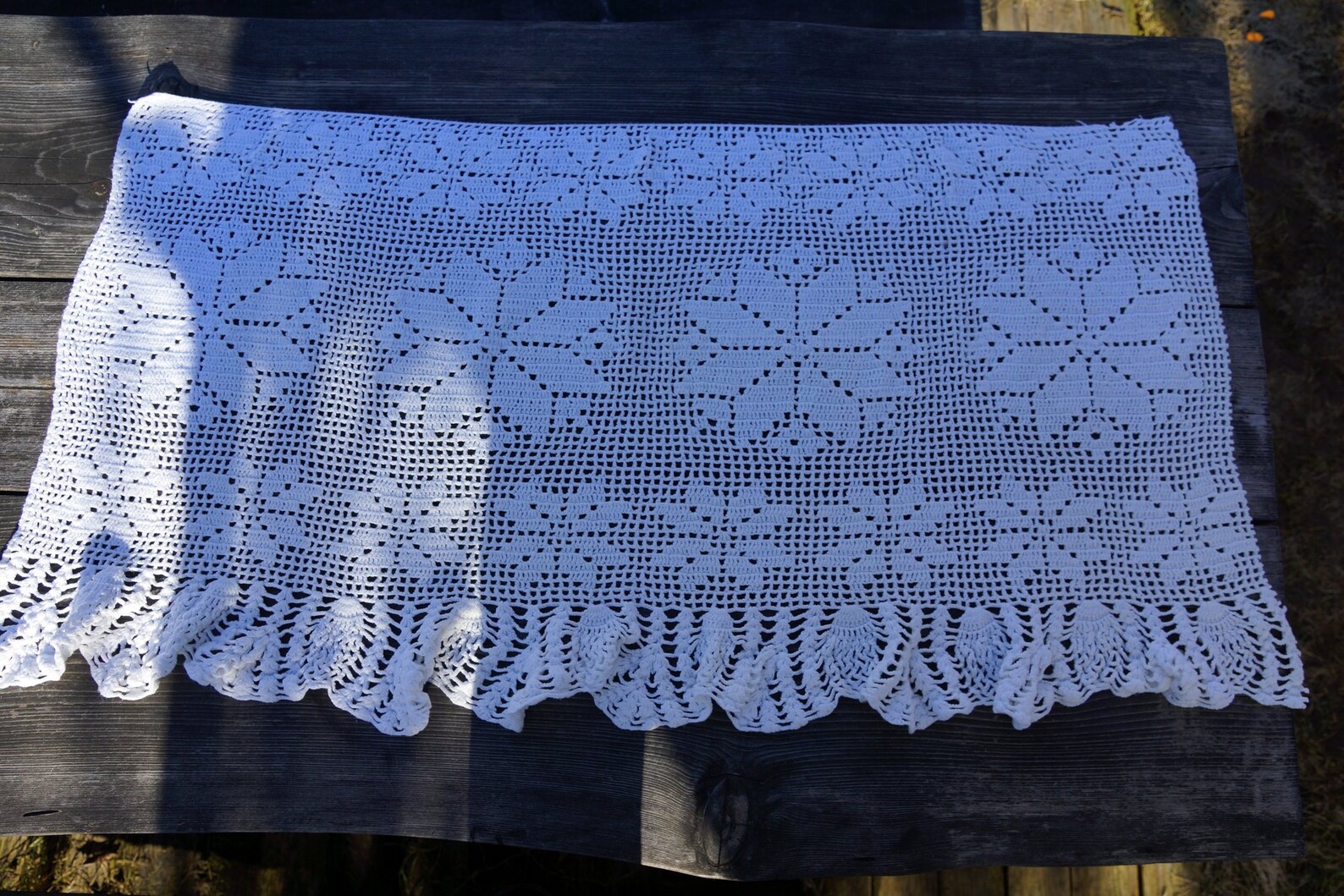 Swedish Vintage Crochet Valance White Crochet Valance Handmade | Etsy