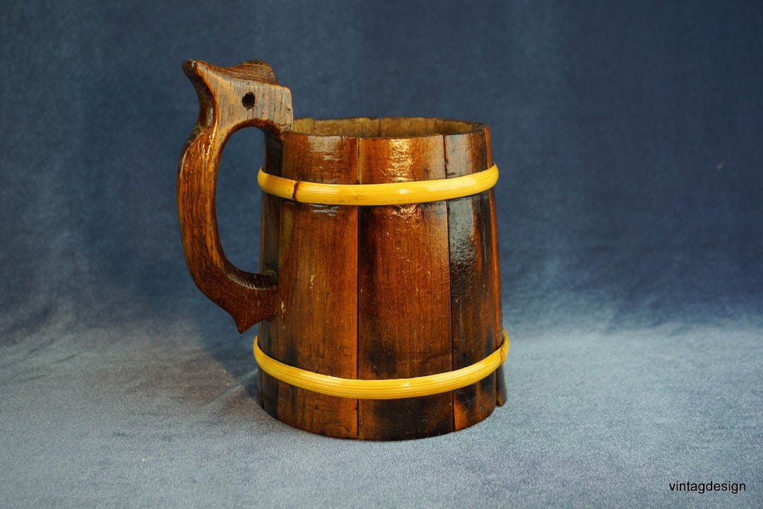 Great Wooden Beer Mug Wooden Stein Swedishe Handmade Beer Stein Old ...