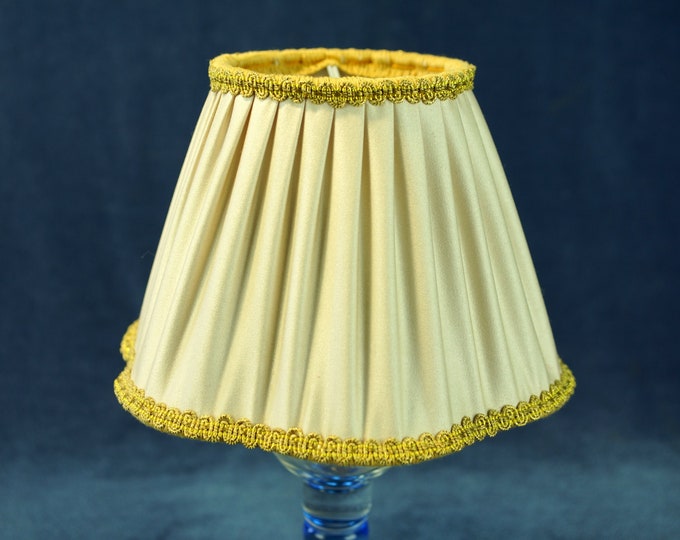 French Vintage Yellow Lamp Shades Fabric Covered Lamp Shades Fringed ...