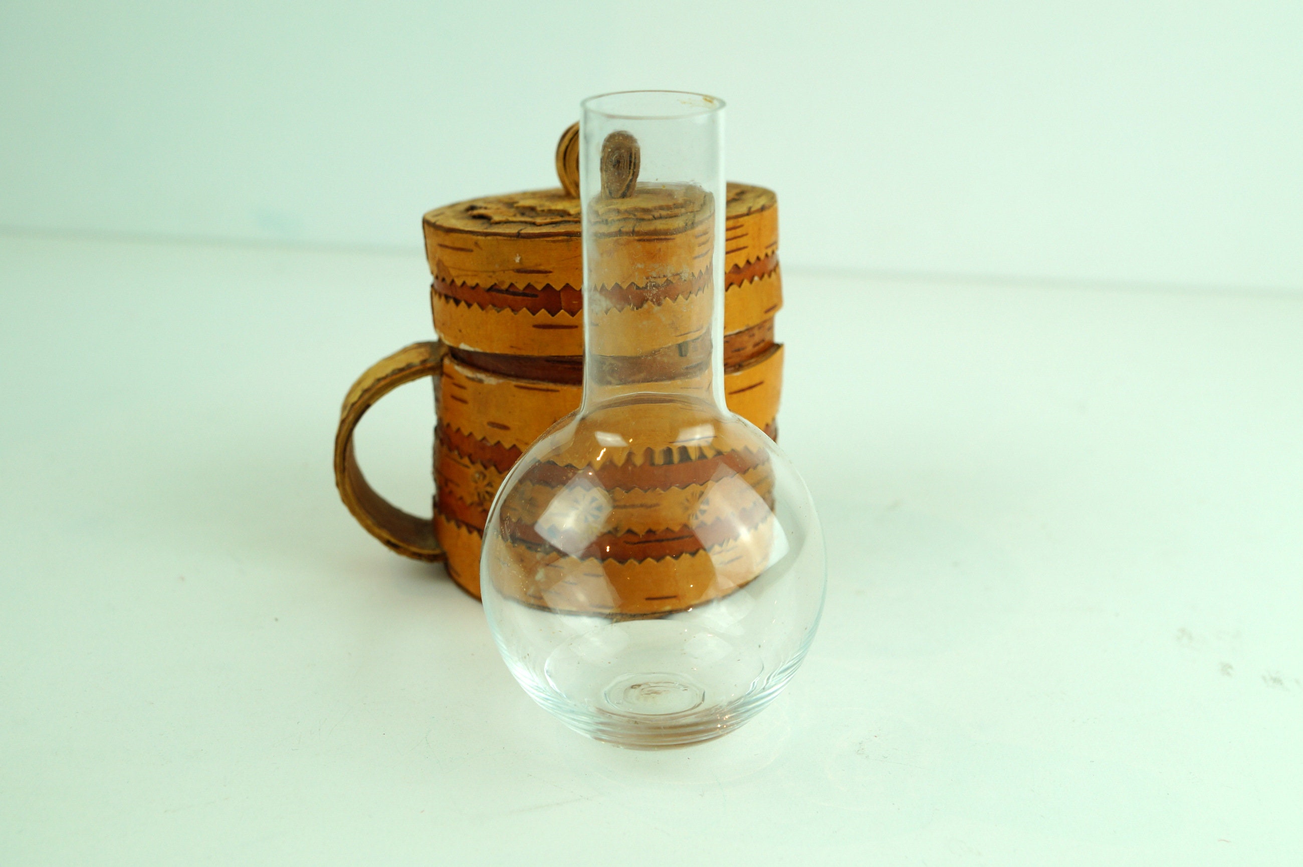 Vintage Wooden Canteen Wood Decanter Birch bark canteen Wood | Etsy