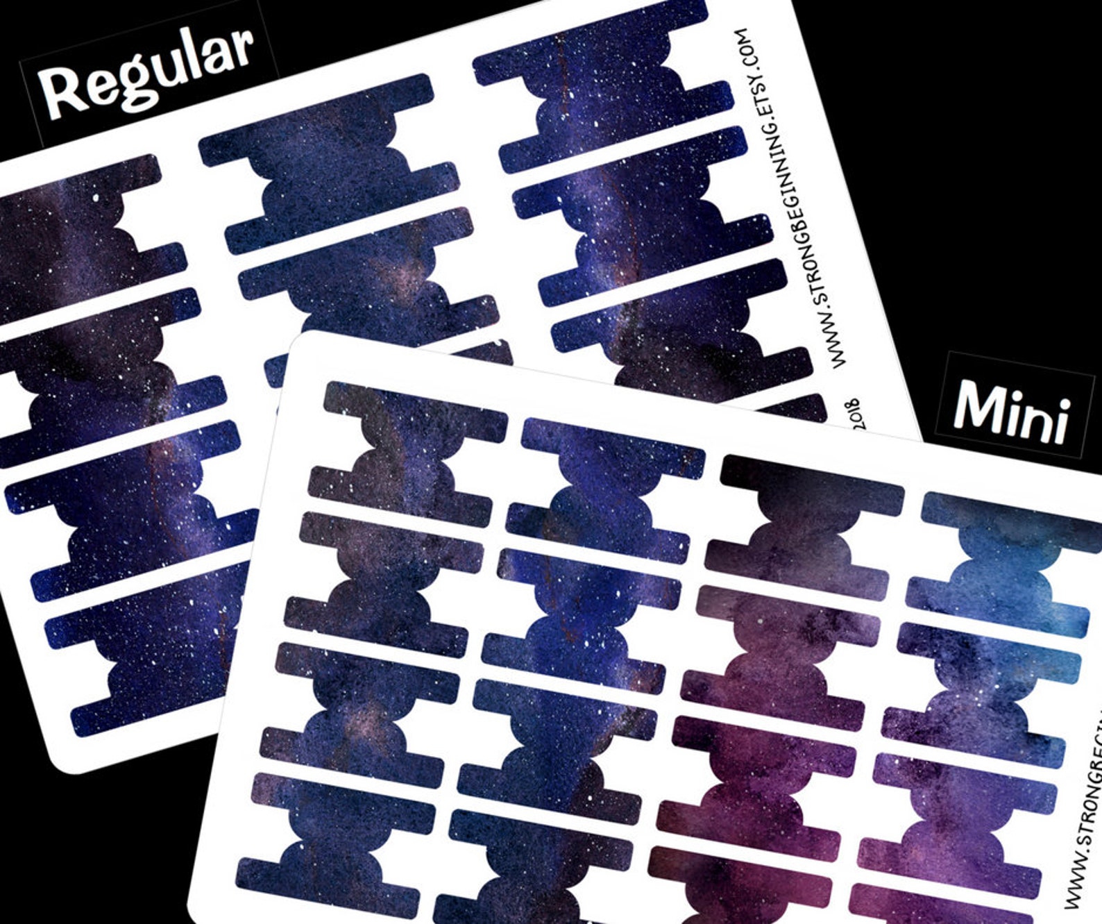 Galaxy Divider Tab Stickers Bullet Journal Stickers Planner | Etsy