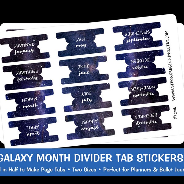 Month Sticker Tabs - Etsy