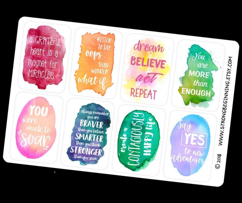 Inspirational Phrase Stickers Planner Stickers Bullet | Etsy