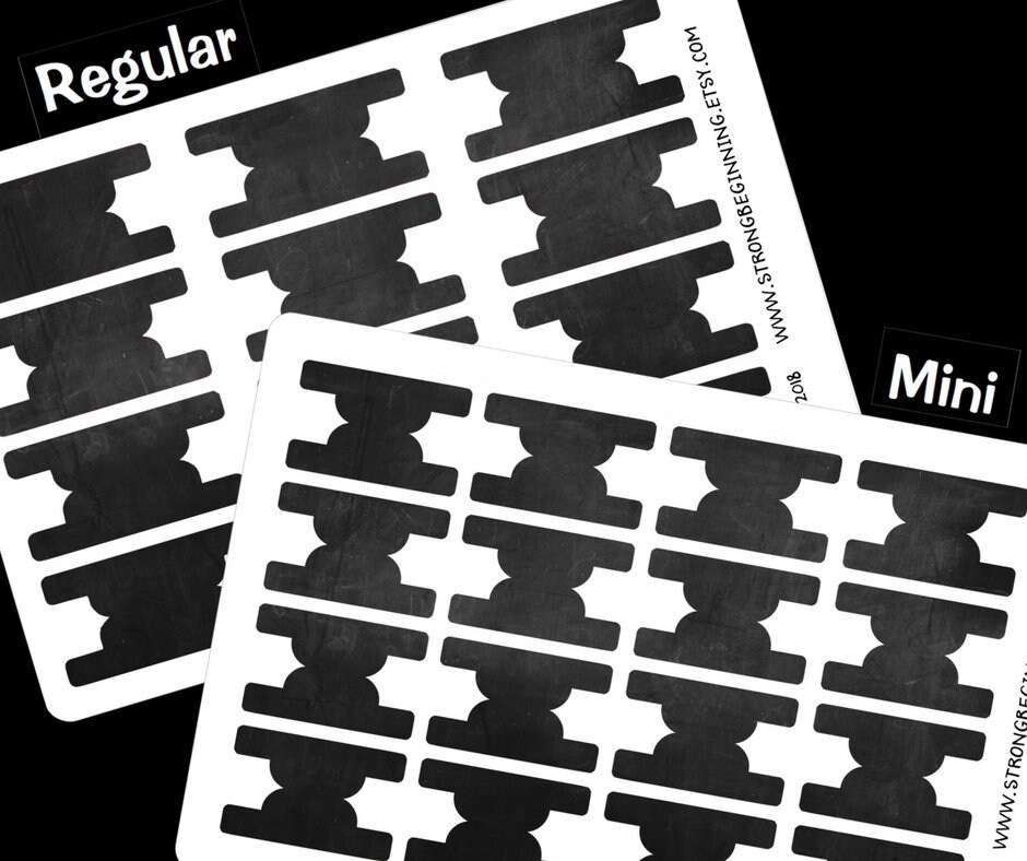 Chalkboard Divider Tab Stickers Bullet Journal Stickers | Etsy