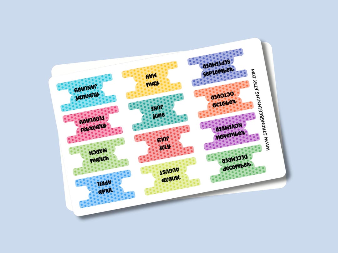 Polka Dot Month Planner Tab Stickers, Bullet Journal Dividers - Etsy