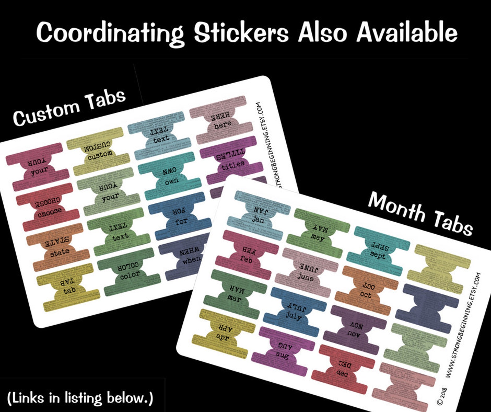 Dictionary Paper Divider Tab Stickers Bullet Journal | Etsy