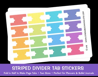 Watercolor Divider Tab Stickers, Planner Stickers, Bullet Journal ...
