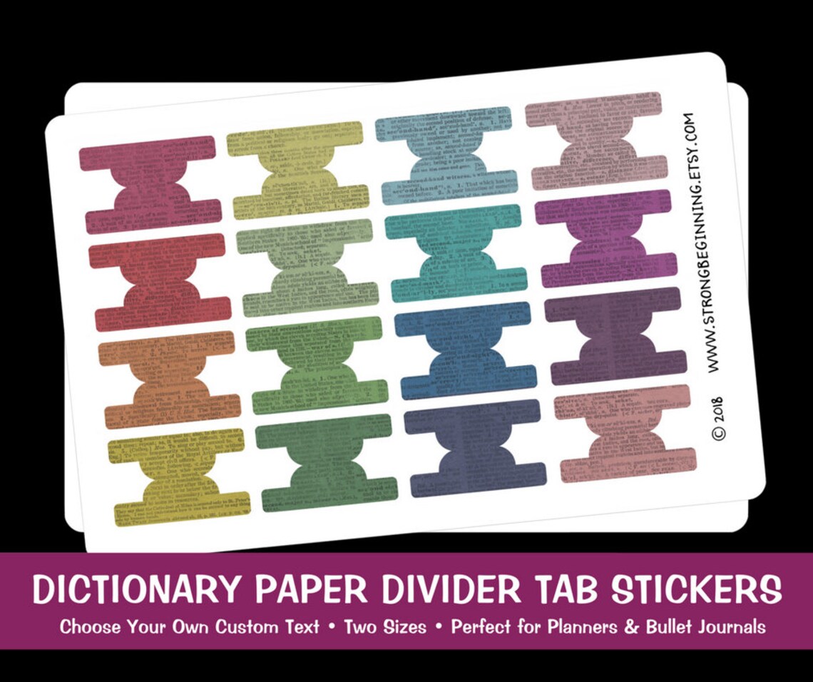 Dictionary Paper Divider Tab Stickers Bullet Journal - Etsy
