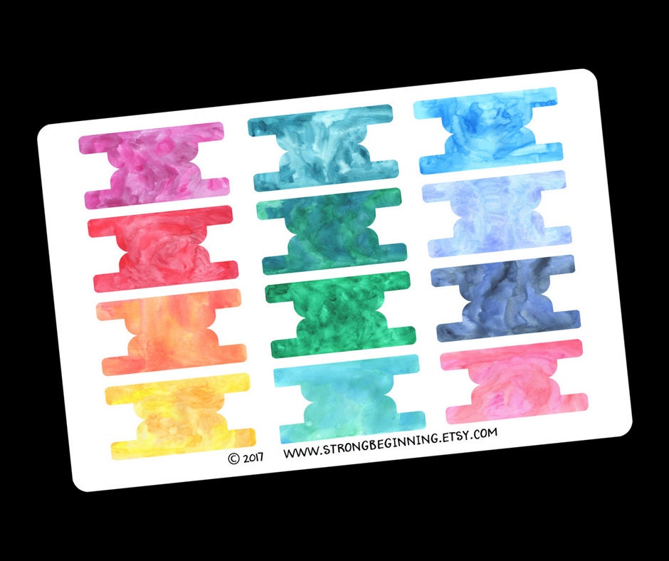 Watercolor Divider Tab Stickers Planner Stickers Bullet | Etsy