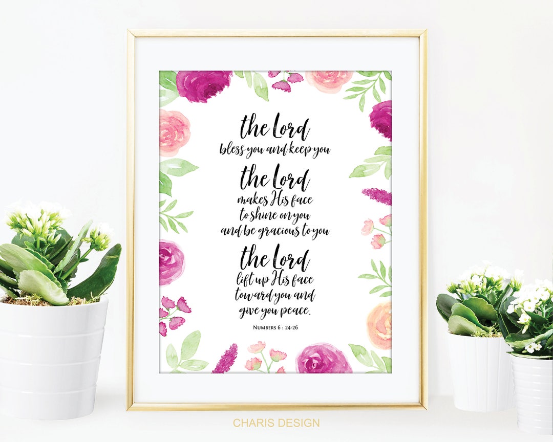 Bible Verse Wall Art, Blessing, the Lord Bless You, Scripture Wall Art ...