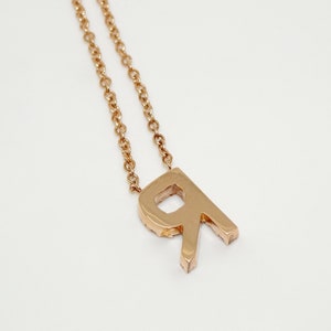 14K Rose Gold Diamond Pave Initial Letter R Pendant - Etsy