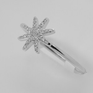 14K White Gold Diamond Sunburst Sun Starburst Star Ring #592 - Etsy