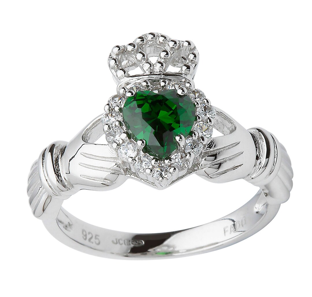 Claddagh Emerald CZ Cluster - Etsy