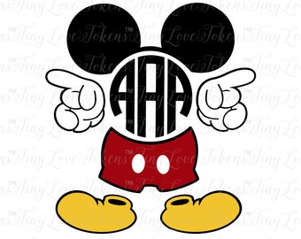 Mickey Mouse Monogram Svg | Etsy
