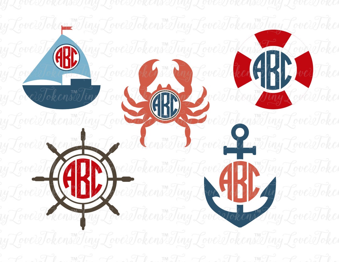 By the Sea Monogram SVG Design for Silhouette and Other Craft Cutters ...