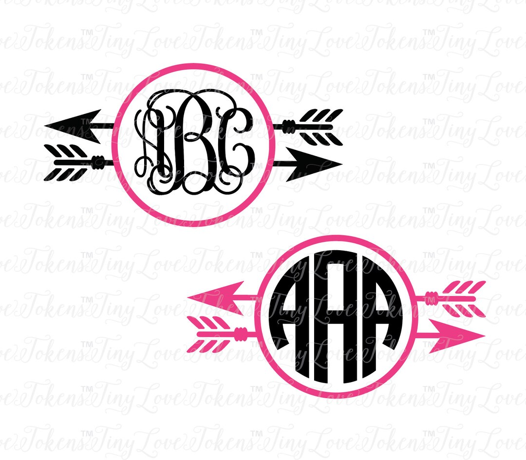 Feather Arrow Monogram Design for Silhouette and Other Craft Cutters ...