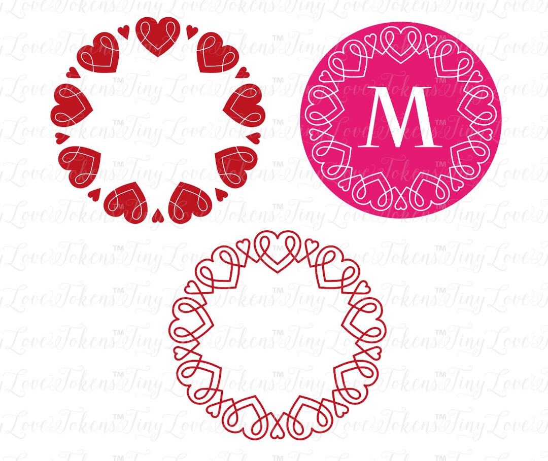 Valentines Monogram SVG Design for Silhouette and Other Craft Cutters ...