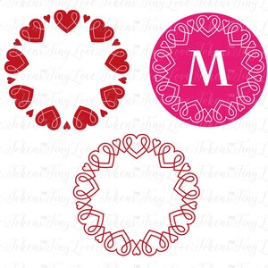 Valentines Monogram SVG Design for Silhouette and Other Craft Cutters ...