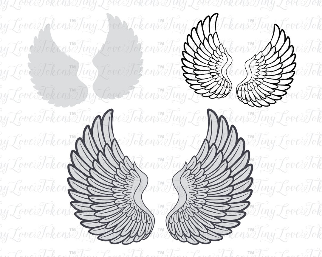 Angel Wings Design for Silhouette and Other Craft Cutters (.svg/.eps ...
