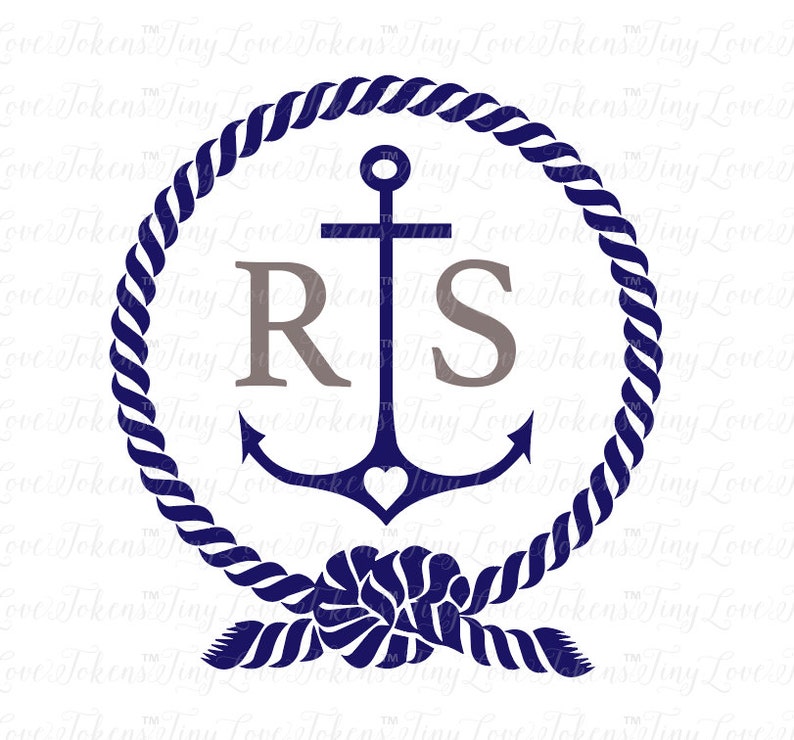 Anchor and Rope Monogram SVG Design for Silhouette and Other - Etsy