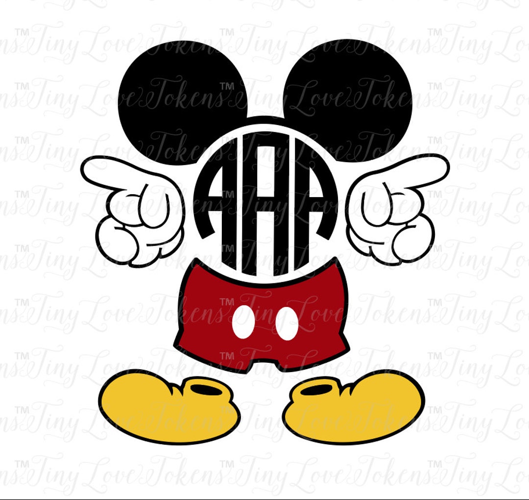 Mickey Mouse Monogram SVG Design for Silhouette and Other Craft Cutters ...