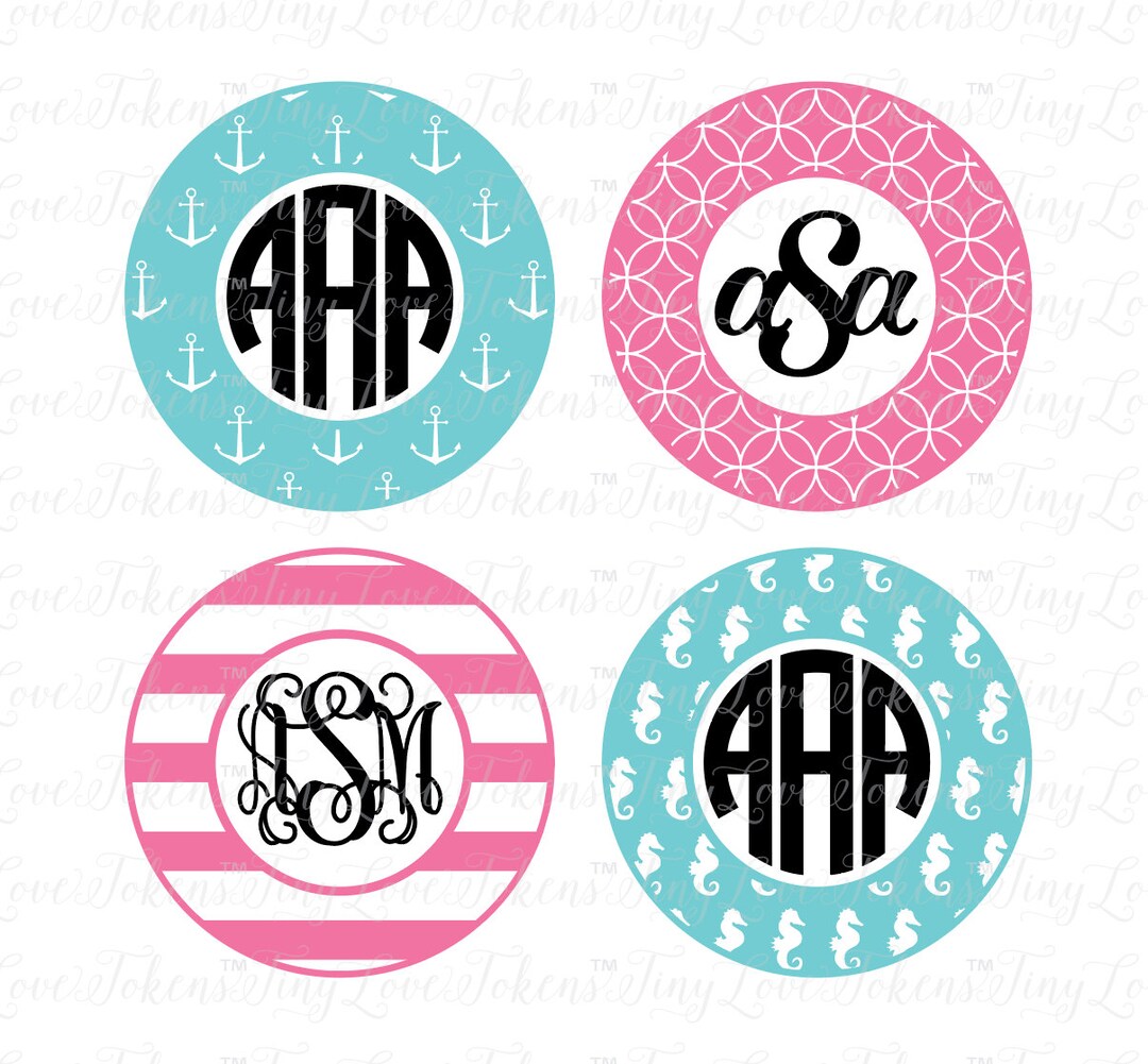 Nautical Monogram Set SVG Design for Silhouette and Other Craft Cutters ...