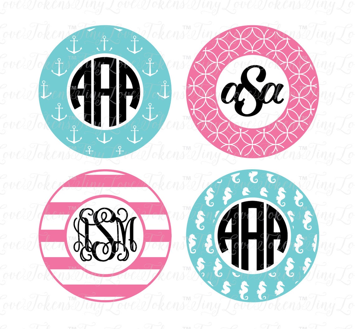 Nautical Monogram Set SVG Design for Silhouette and Other Craft Cutters ...