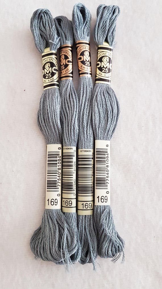 Items similar to DMC Floss 169 - Light Pewter, 100% Cotton, DMC Thread ...