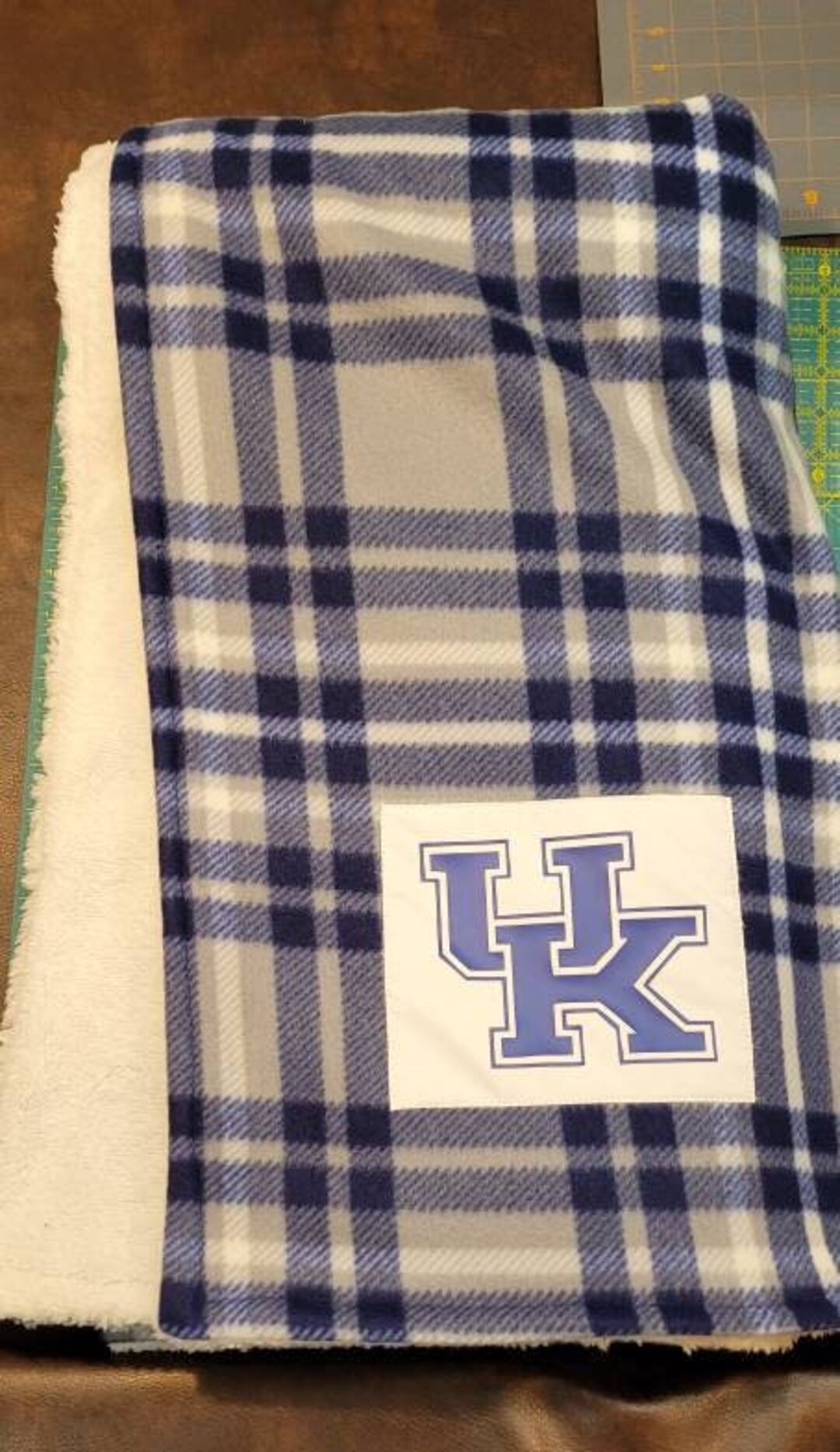 College Blanket. Plaid Fleece Sherpa Custom Throws. Personalized School ...