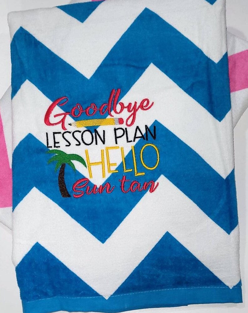 Goodbye Lesson Plan. Teacher Present. Beach Towel for - Etsy