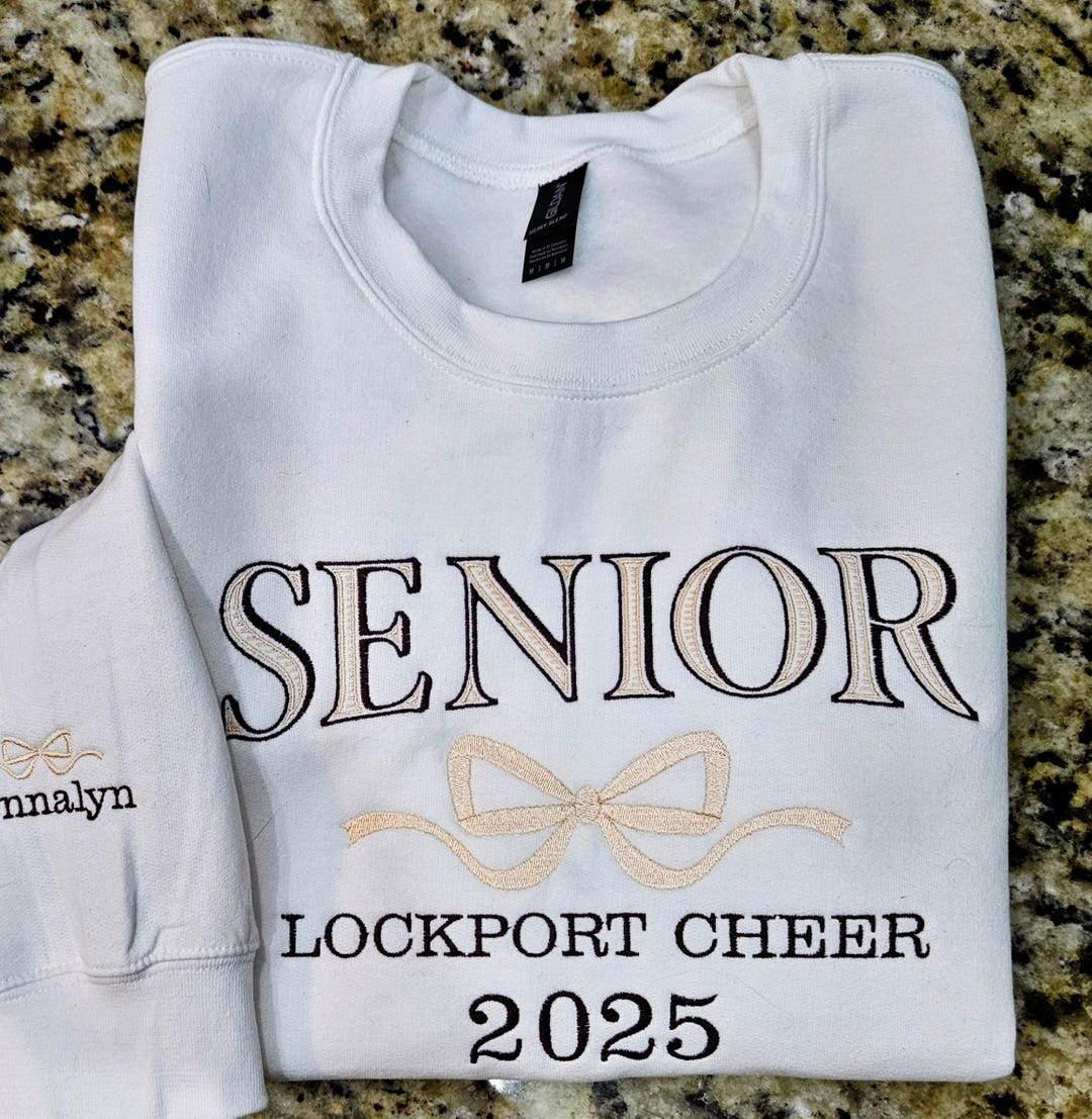 SENIOR 2025 Bow Sweatshirt, Trendy Class of 2025 , Embroidered Sport ...
