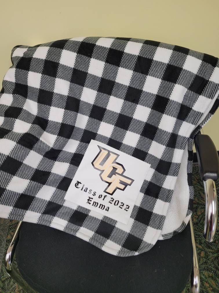 Personalized College Plaid Blanket: Fleece Sherpa Throw (50x60) - Etsy