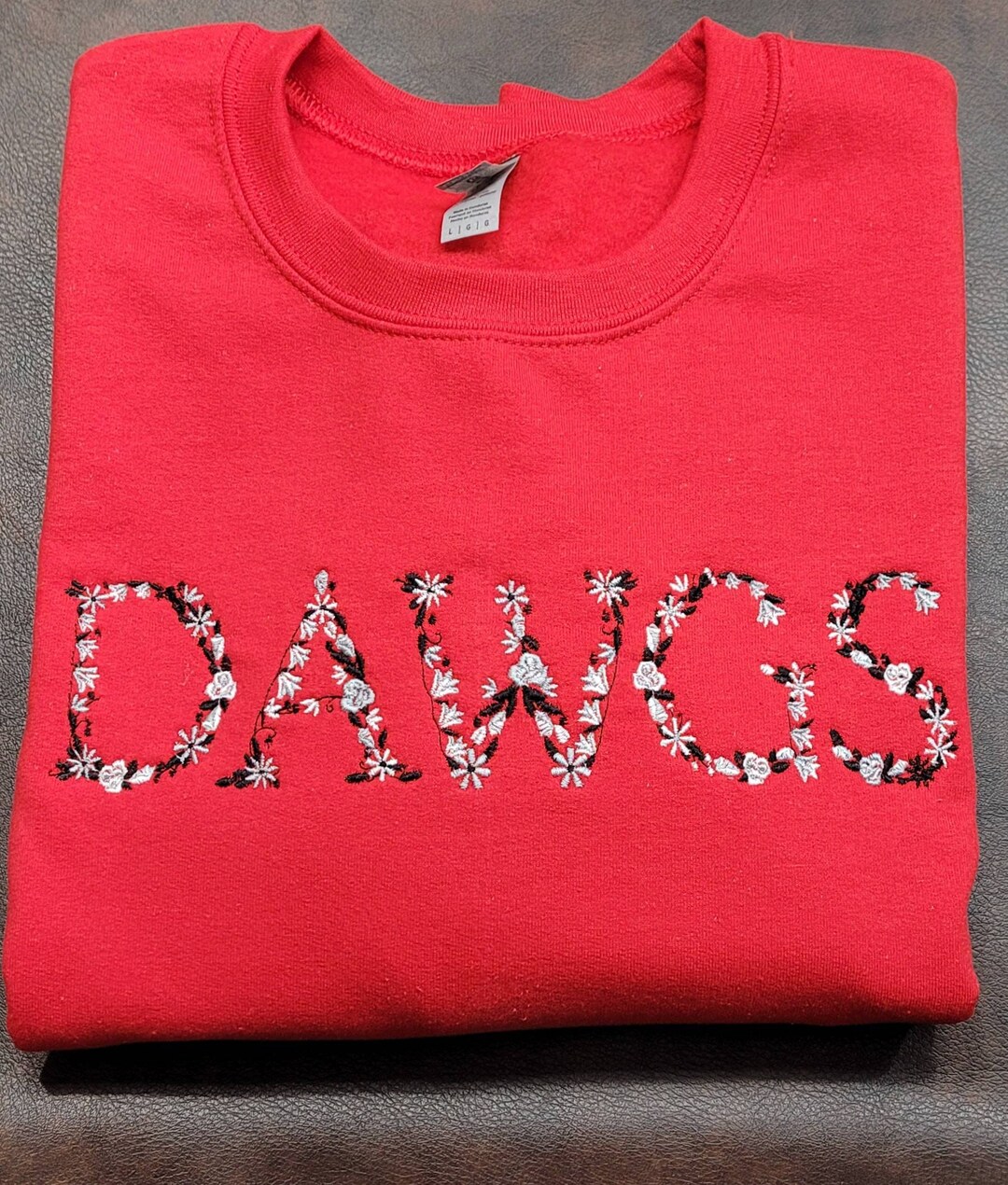 Georgia DAWGS Floral Letter Embroidered Sweatshirt. University Flower ...