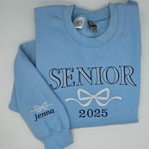 SENIOR 2025 Bow Sweatshirt, Trendy Class of 2025 , Embroidered Sport ...