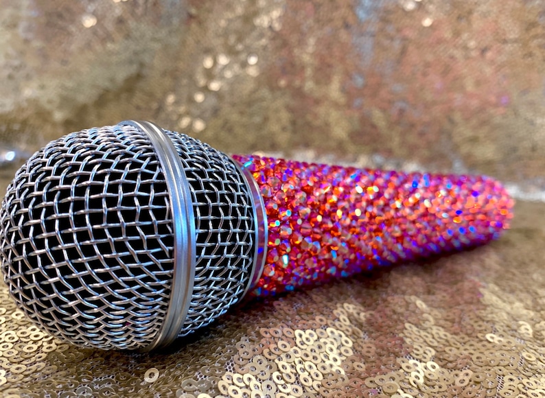 Rhinestone Bling Wired Microphone - Hot Pink - Etsy