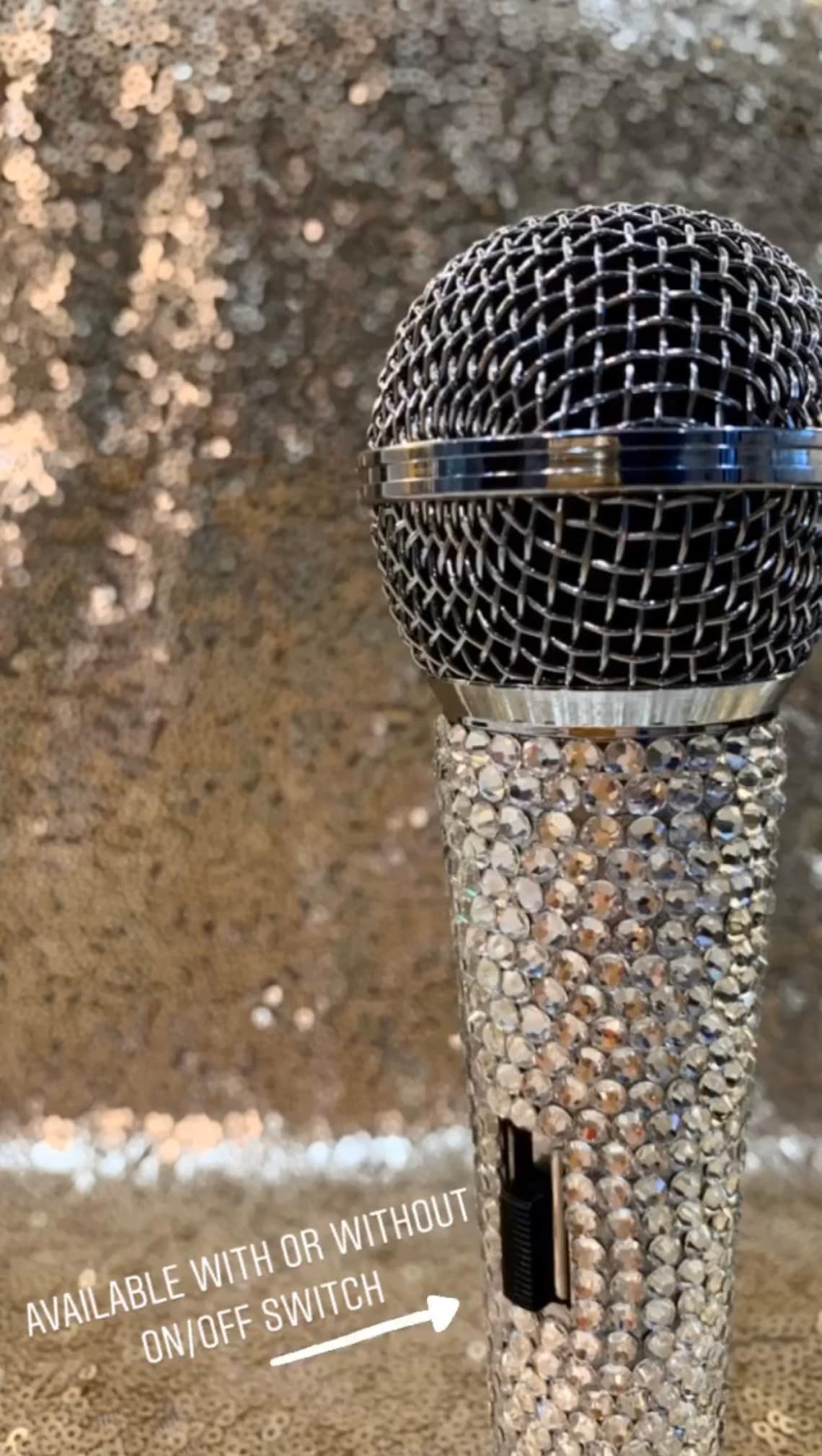 Rhinestone Bling Wired Microphone Blue | Etsy