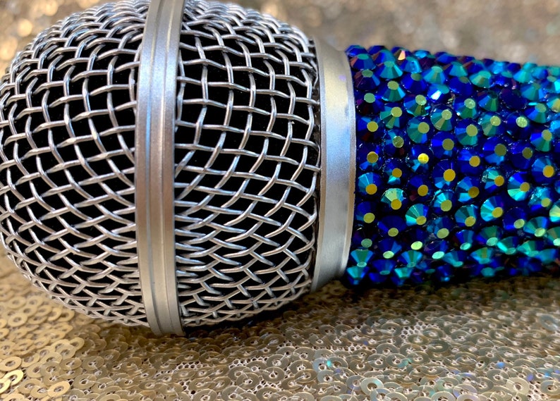 Rhinestone Bling Wired Microphone - Blue - Etsy