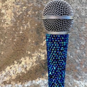 Rhinestone Bling Wired Microphone - Blue - Etsy