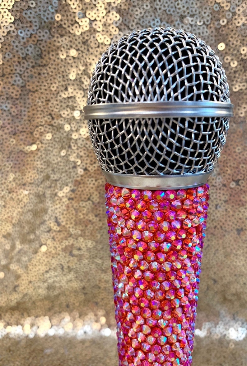 Rhinestone Bling Wired Microphone - Hot Pink - Etsy
