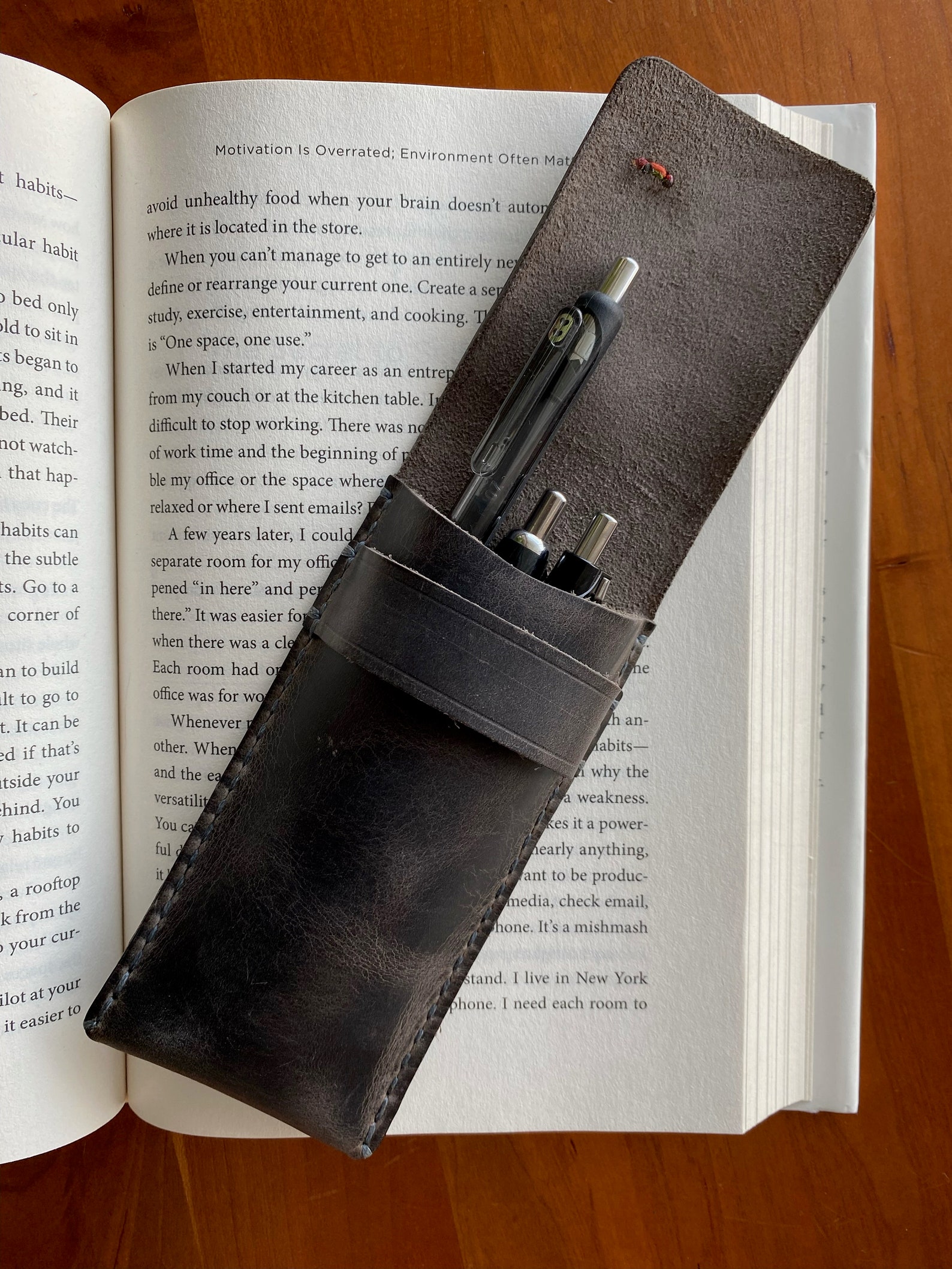 Handmade Thick Leather Fountain Pen Holder, Leather Pen Pouch, Leather ...