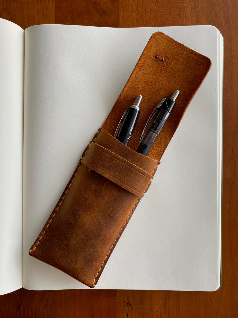 Handmade Thick Leather Fountain Pen Holder Leather Pen Pouch - Etsy